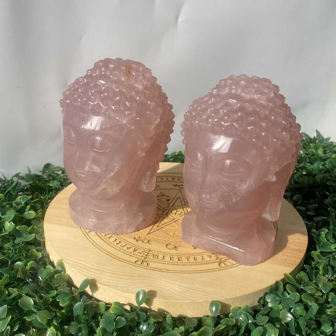 Rose Quartz Buddha's Head, Buddha Crystal, Carved Crystal, Energy ...