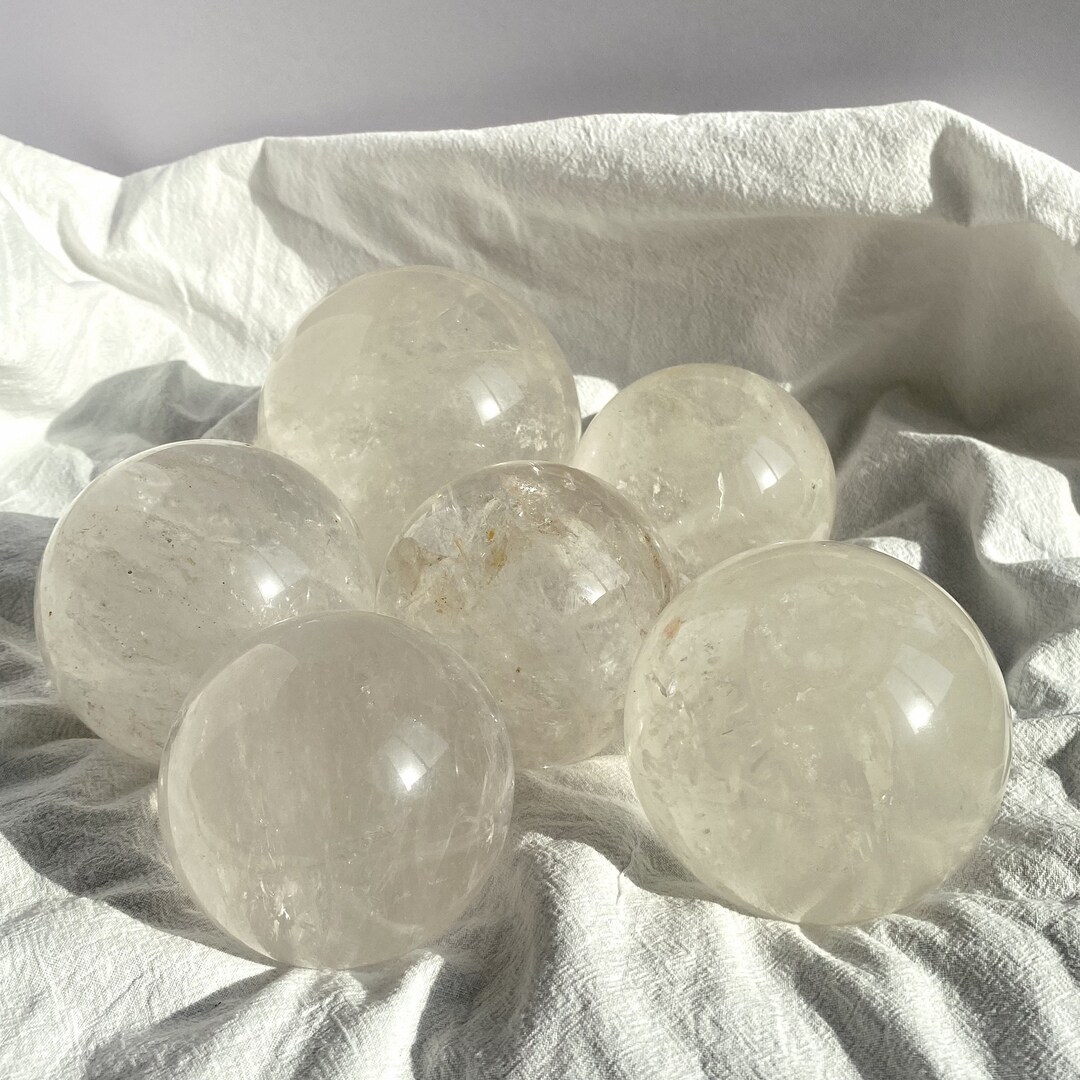 Clear Quartz Sphere, Garden Quartz, Home Decor, Healing Crystal, Quartz ...