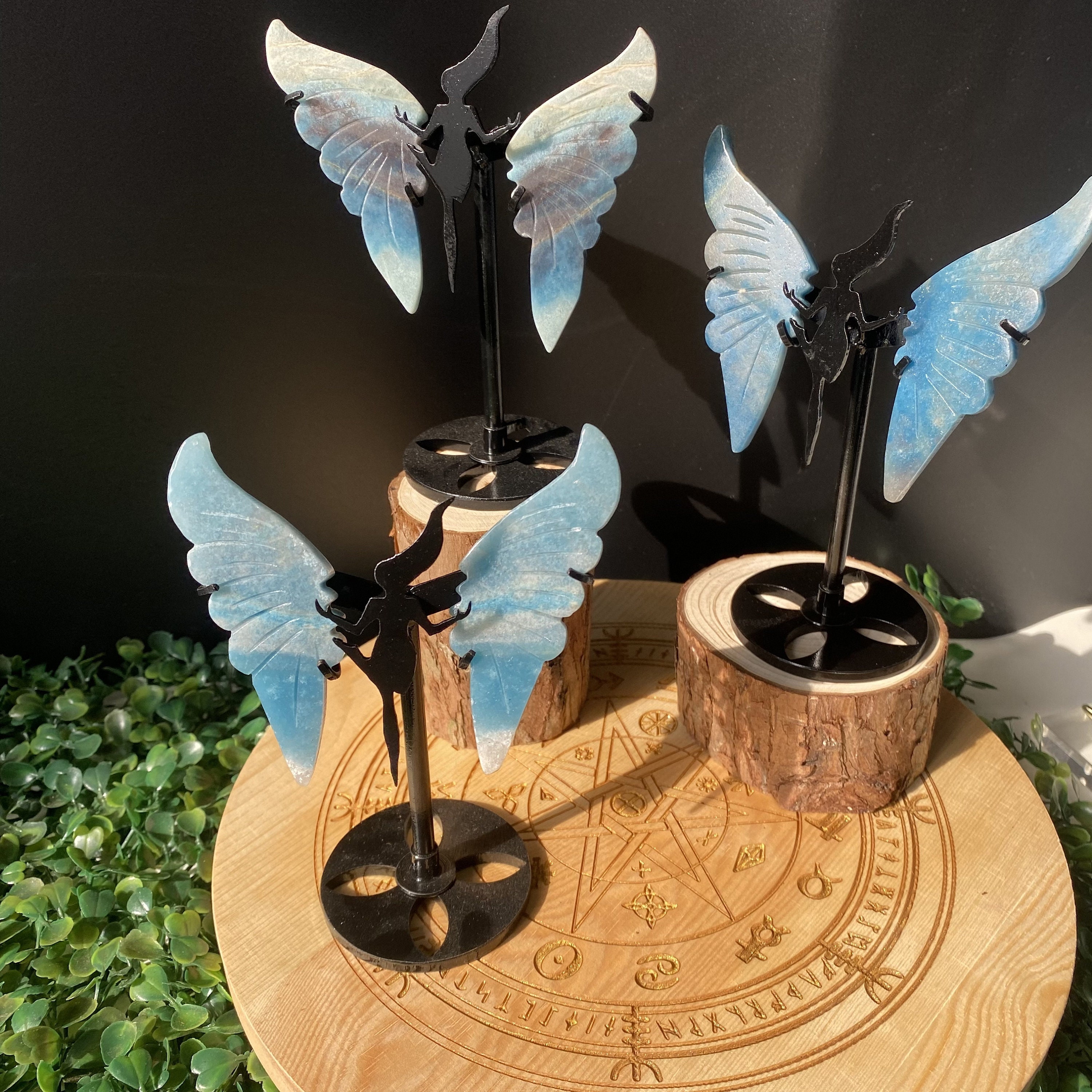 5 Crystal Fairy Wings, Crystal Wings With Free Stand, Wings Carving ...