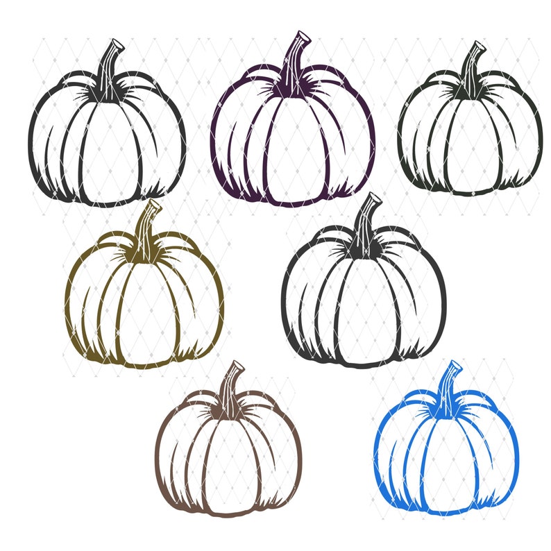 Pumpkins in Outline Form PNG Digital Downloads for Personal - Etsy
