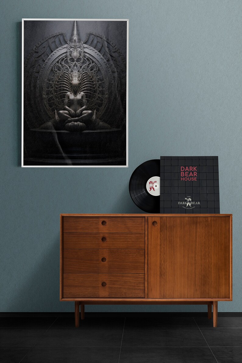 Buddha in the Style of HR Giger Print - Dark Fantasy - Fantasy Goth ...