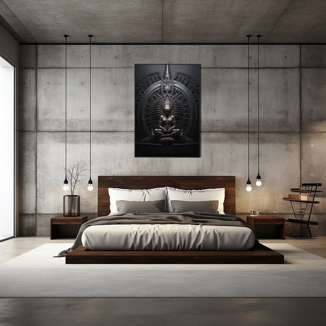 Buddha in the Style of HR Giger Print - Dark Fantasy - Fantasy Goth ...