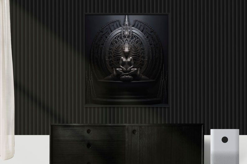 Buddha in the Style of HR Giger Print - Dark Fantasy - Fantasy Goth ...