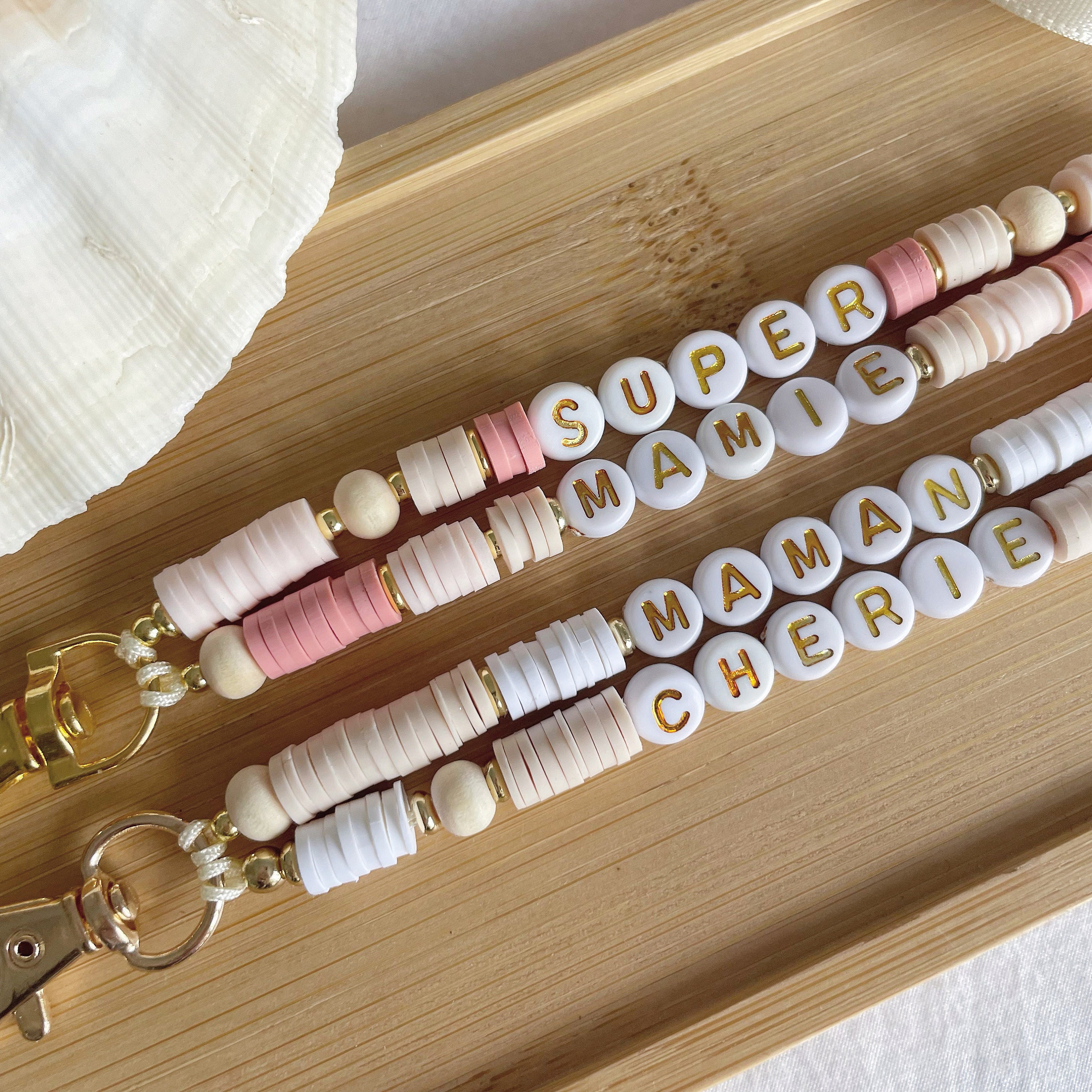 Porte clés personnalisé - Perles Alphabet & Heishi - Annonce - Noël ...