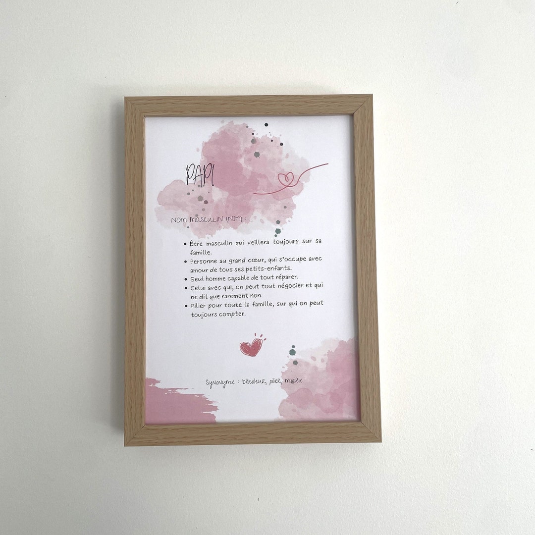 PAPI/PAPY Definition Poster Gift Announcement Grandmother's Day Wall ...