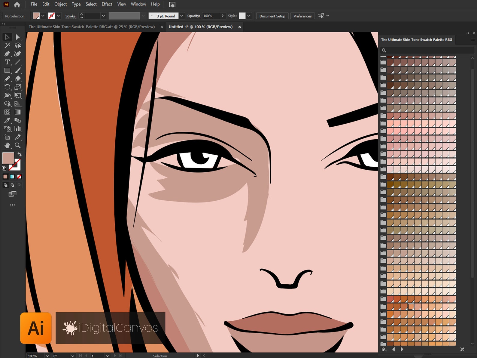 The Ultimate Skin Tone Swatch Pallet for Adobe Illustrator, Photoshop ...
