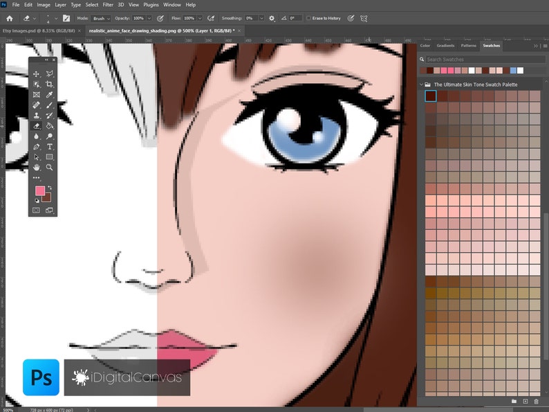 The Ultimate Skin Tone Swatch Pallet for Adobe Illustrator, Photoshop ...