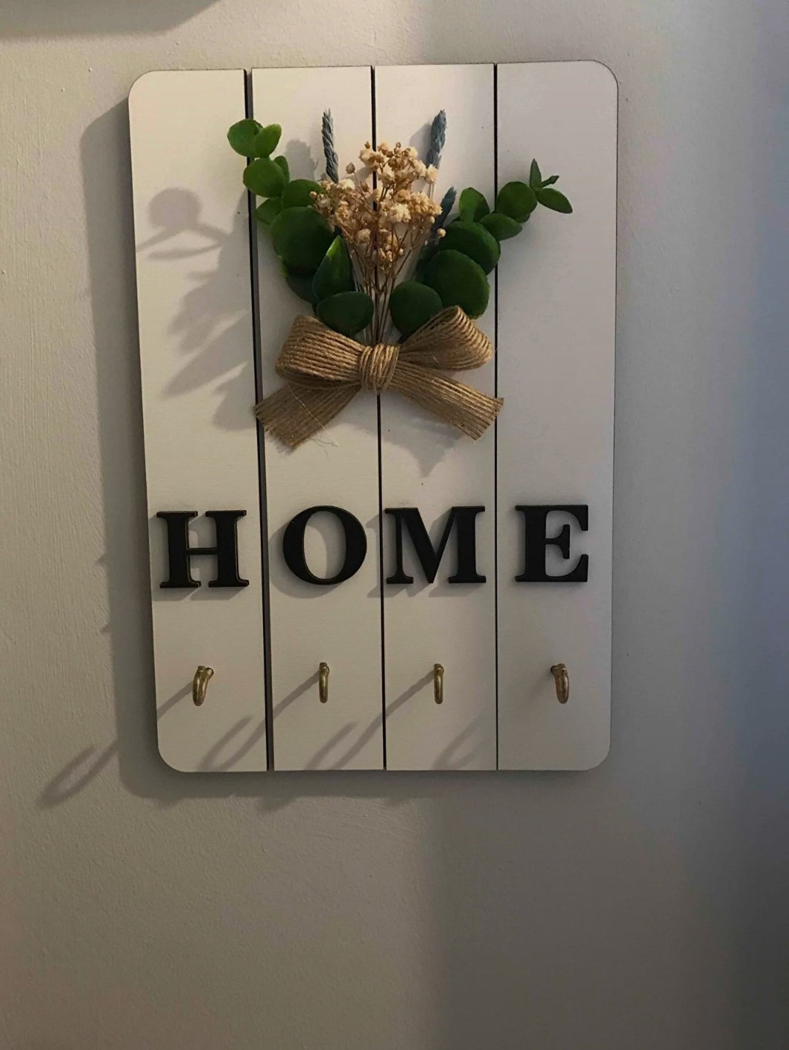 Handcrafted Wooden Key Rack, Rustic Wall Decor for Home Organization ...