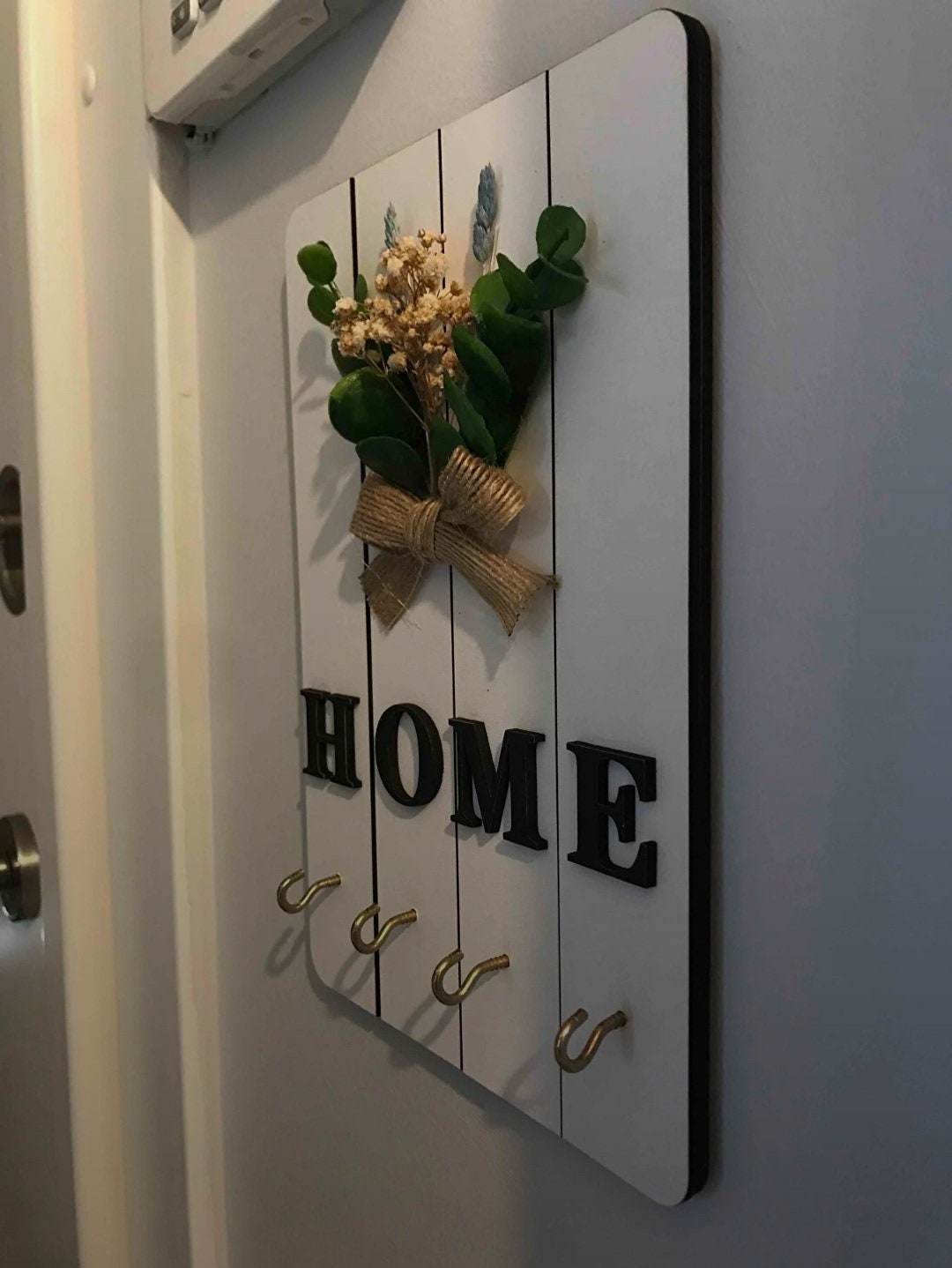 Handcrafted Wooden Key Rack, Rustic Wall Decor for Home Organization ...