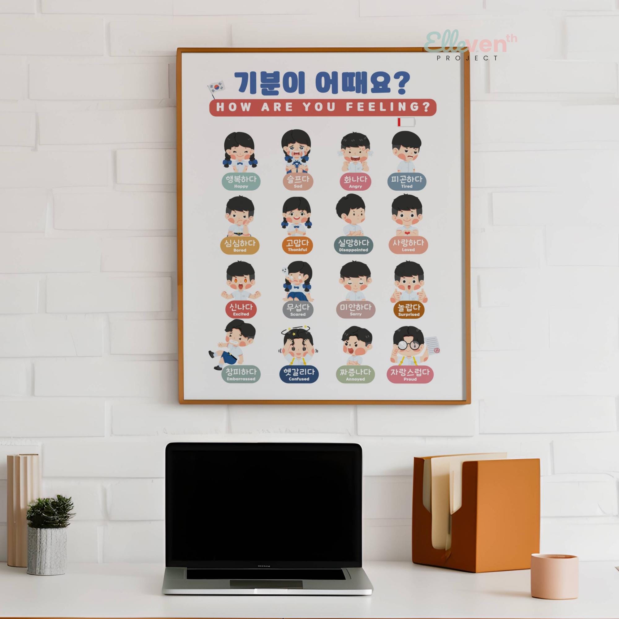 Feelings & Emotions Korean Poster Printable Educational Classroom ...