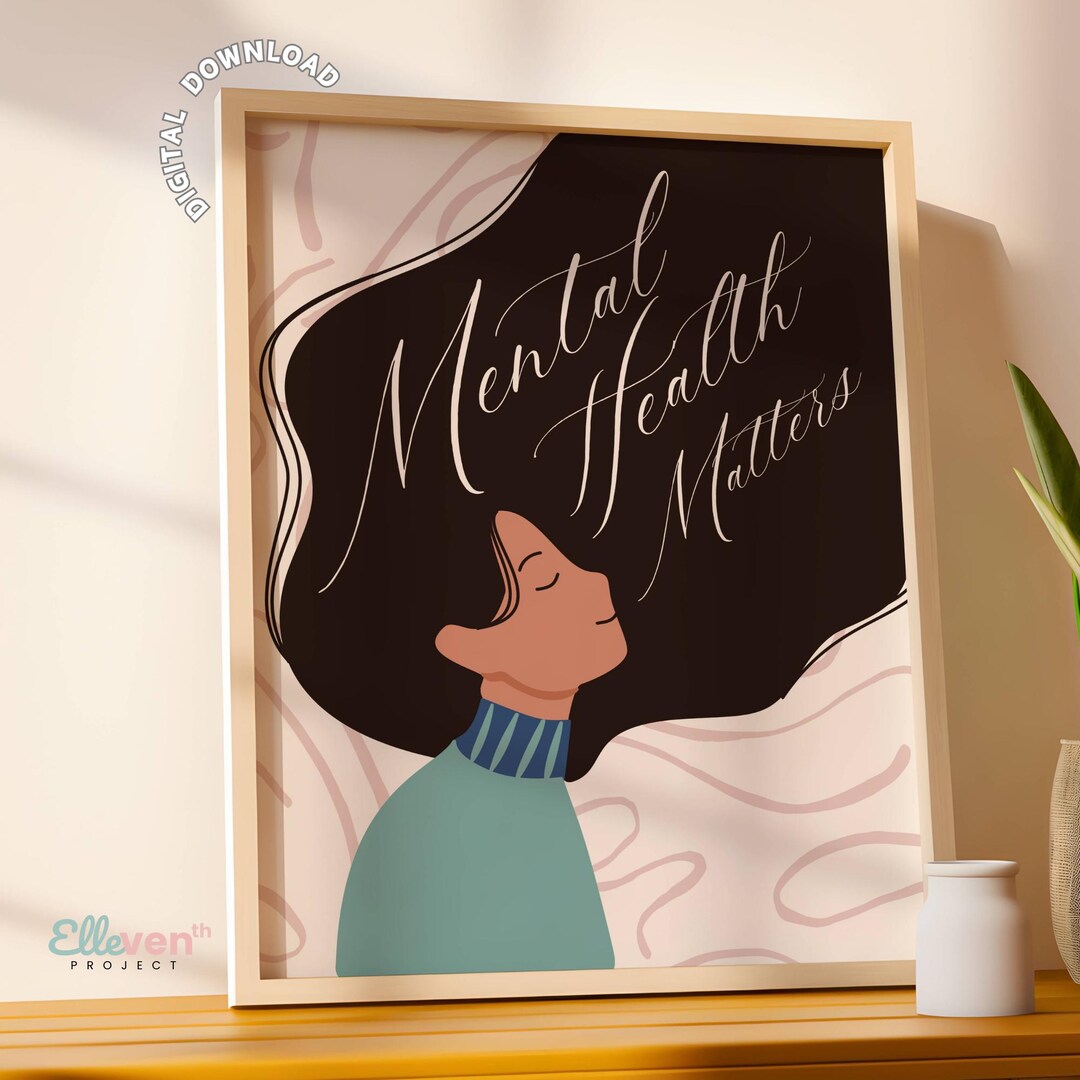 Mental Health Matters Printable Poster, Digital Download Mental Health ...