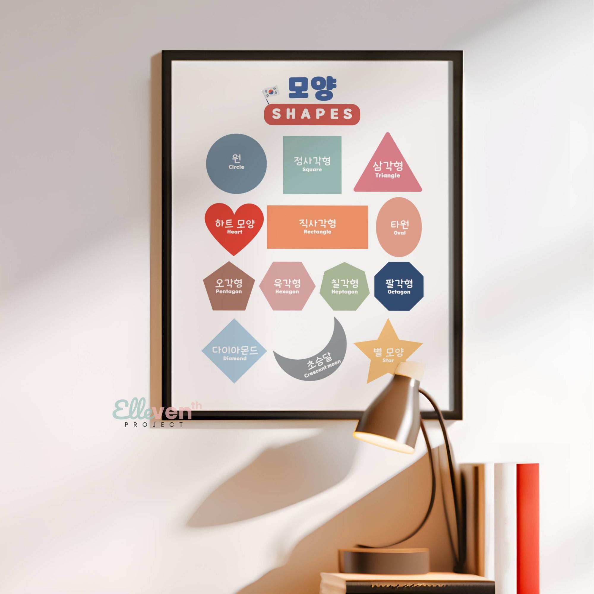 Shapes in Korean Poster, Printable Educational Posters, Korean-english ...
