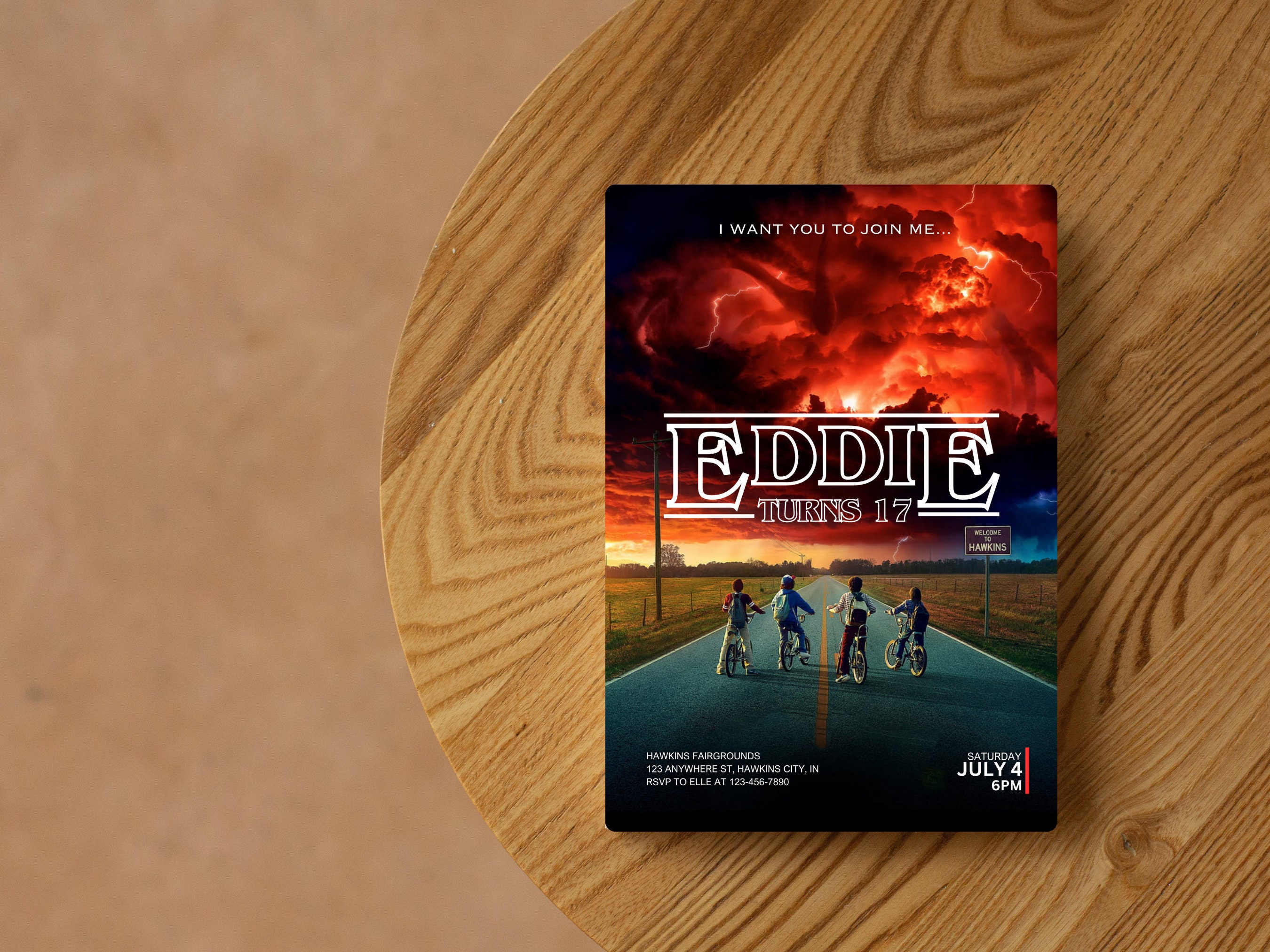 Stranger Things Printable Birthday Party Invitation Editable , Instant ...