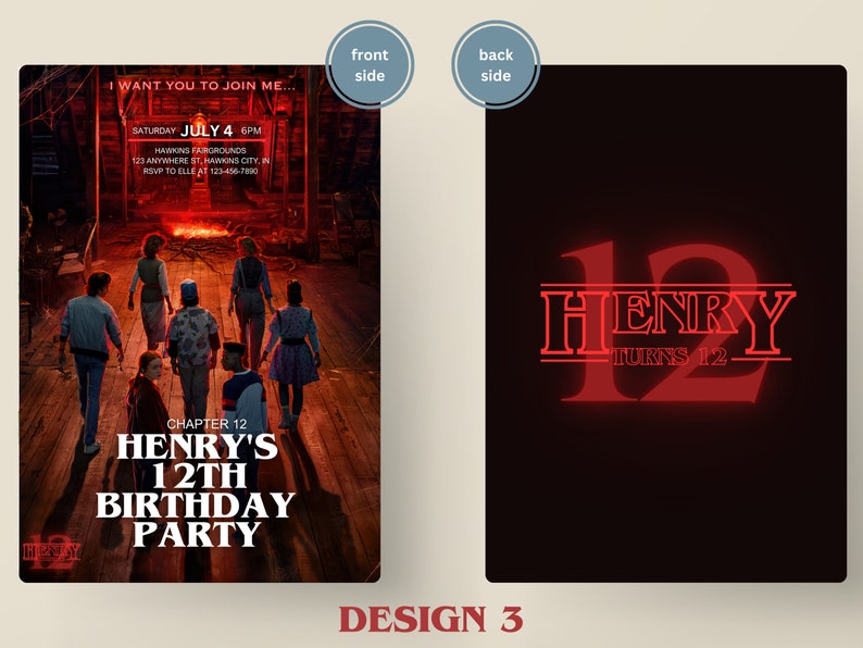 Stranger Things Printable Birthday Party Invitation Editable , Instant ...