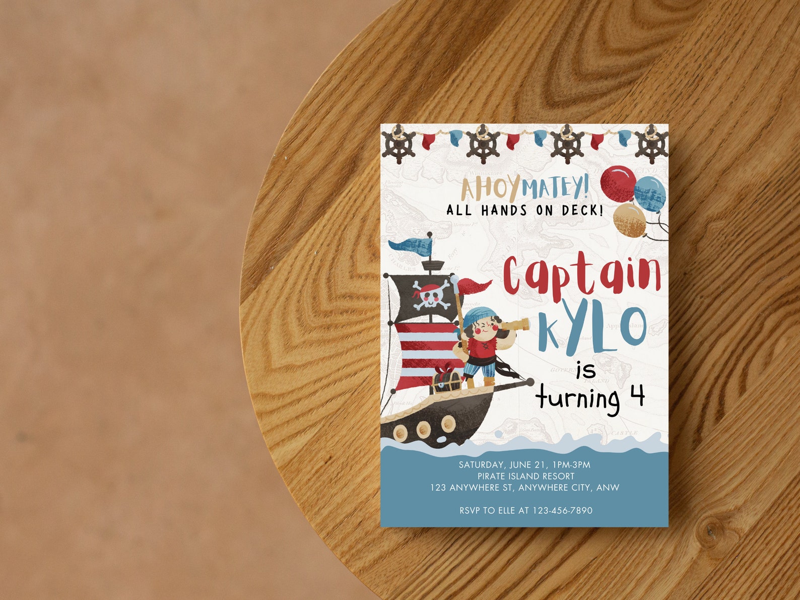 Pirate Invitation, Pirate Birthday Invitation Digital Download ...