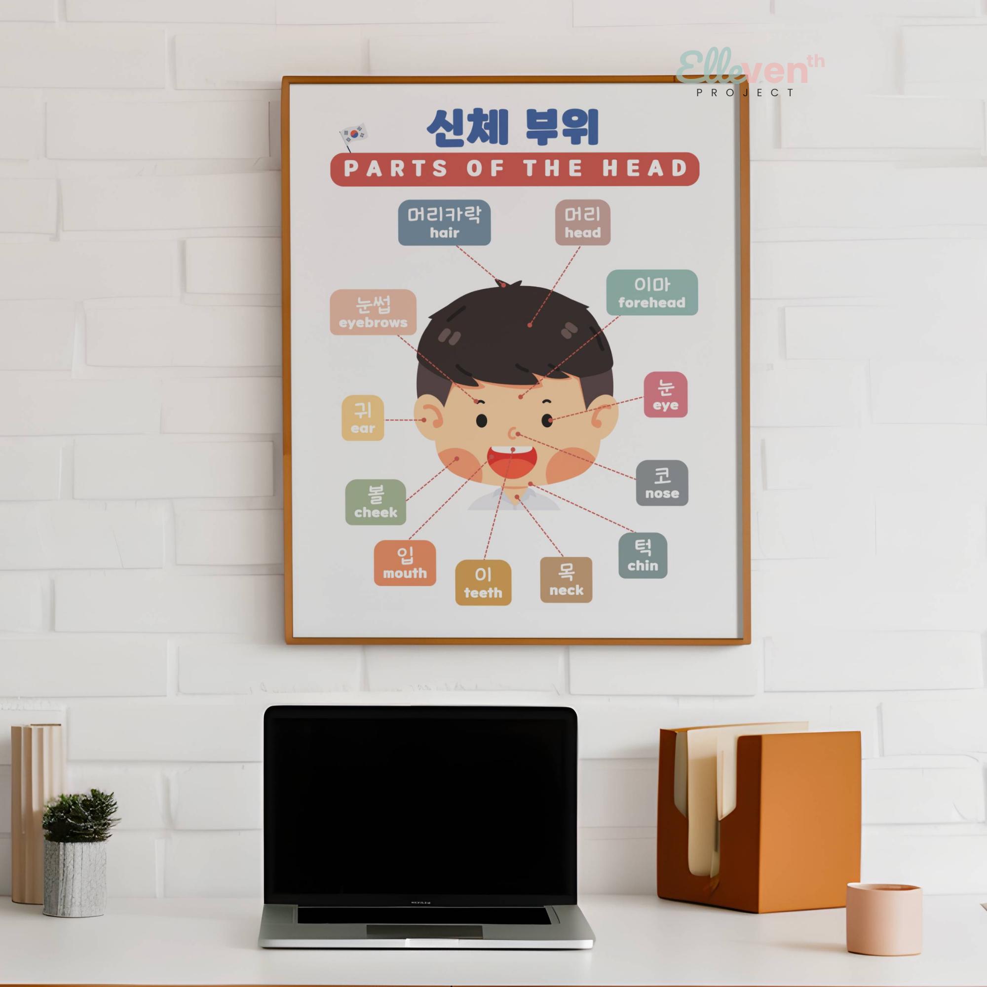 Korean Language Poster, Printable Educational Posters, Korean-english ...