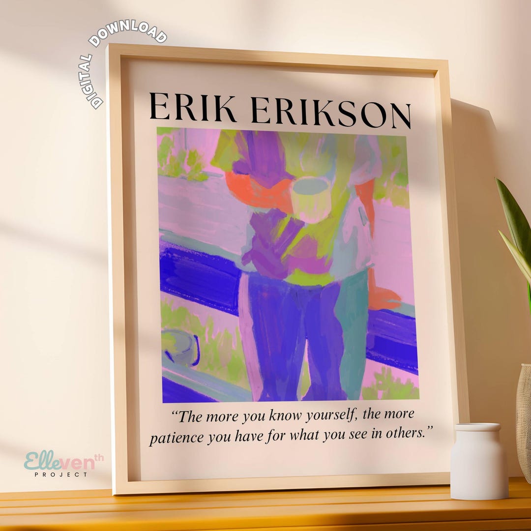 Erik Erikson Quote Printable Wall Poster, Digital Psychology Tool ...