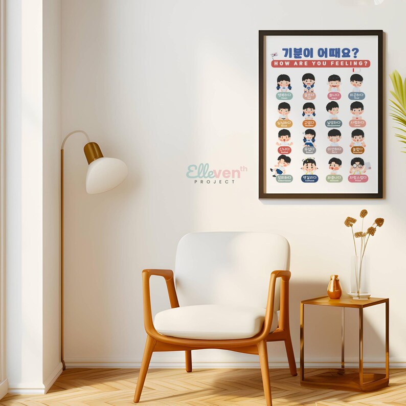Feelings & Emotions Korean Poster Printable Educational Classroom ...