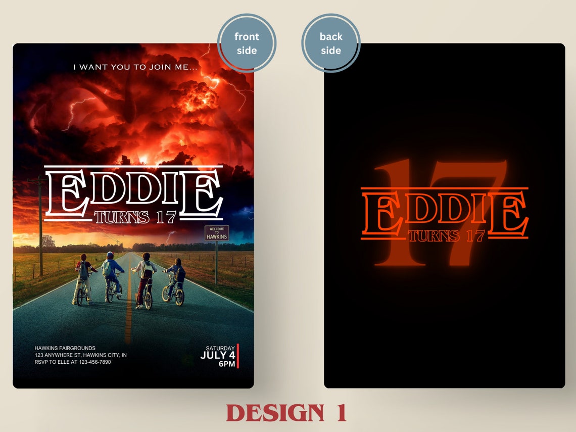 Stranger Things Printable Birthday Party Invitation Editable , Instant ...