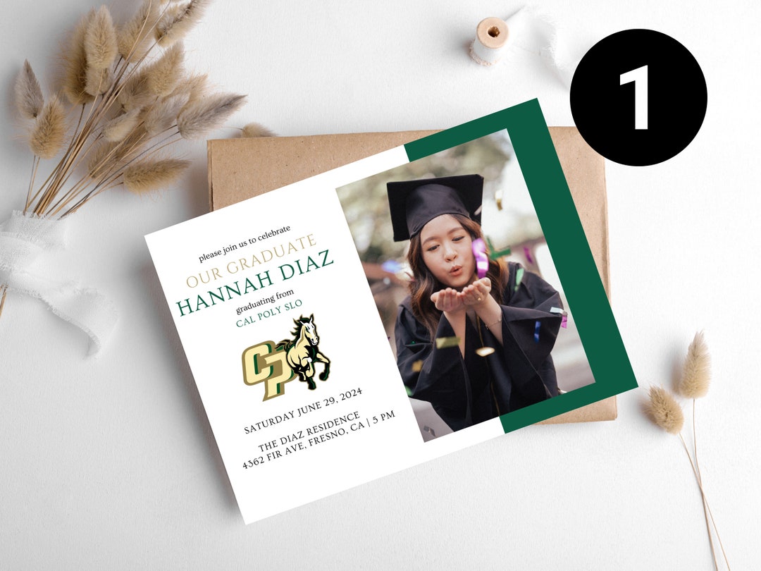 Cal Poly SLO Graduation, Graduation Invitation, Graduation Party Invite ...