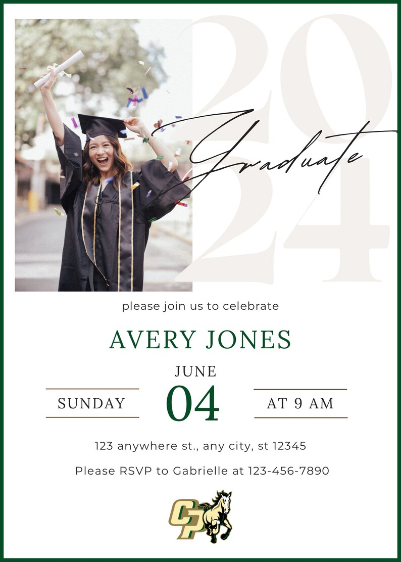 Cal Poly SLO Graduation, Graduation Invitation, Graduation Party Invite ...