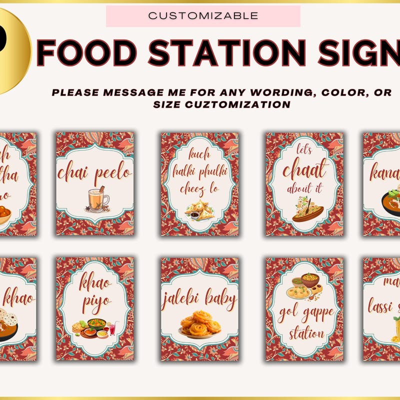 Desi Food Station Signs - Etsy