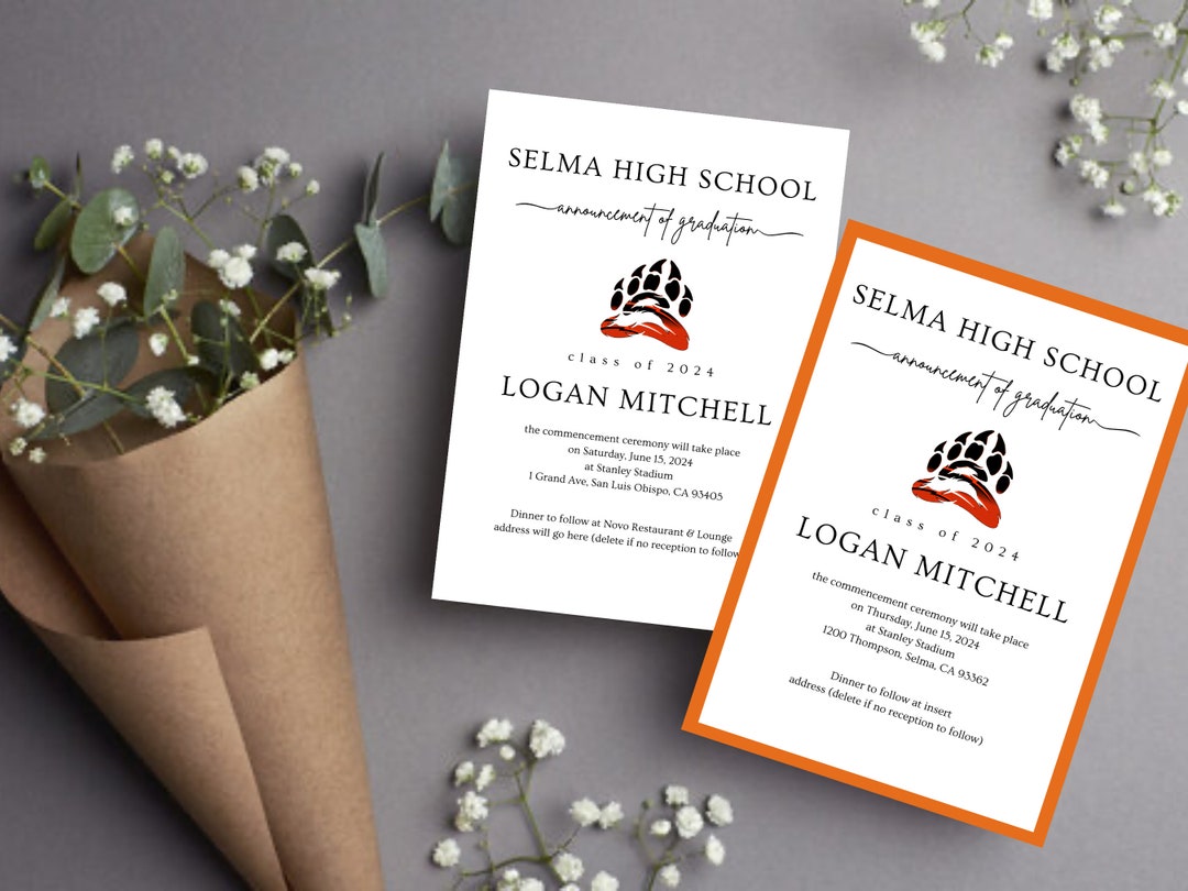 Selma High School Graduation, SHS Graduation Invitation, Graduation ...
