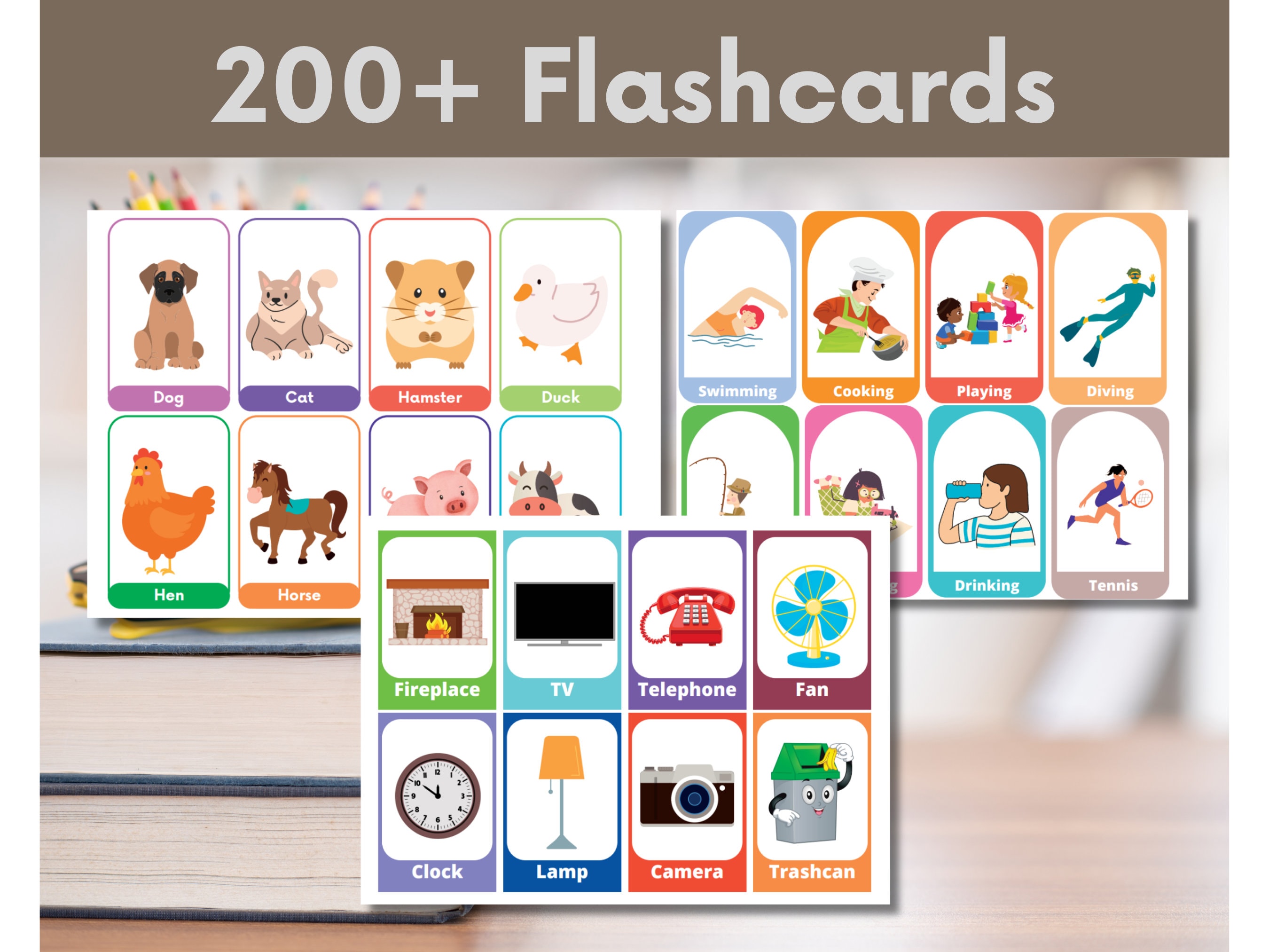 Printable Flashcards 200 Super Educational Kids Bundle - Etsy