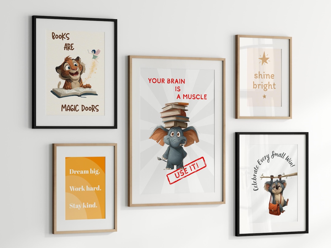 Classroom Wall Art Set – Motivational Printable Posters for Kids ...