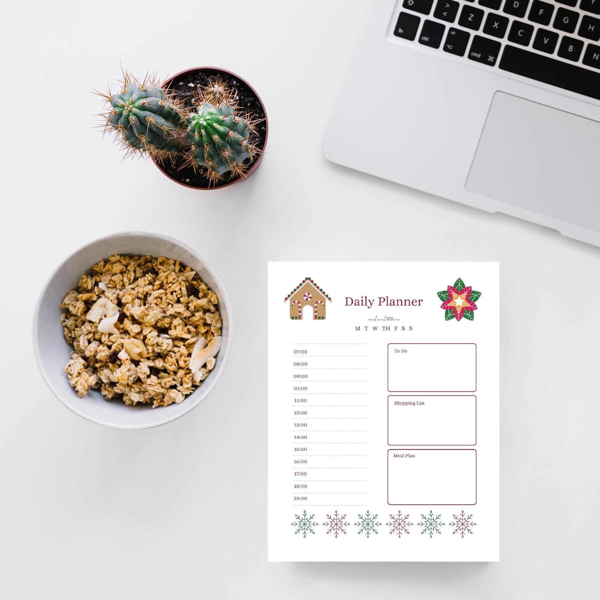 Winter Themed Printable Daily Planner Set, 5 Different Designs, 4 Sizes ...