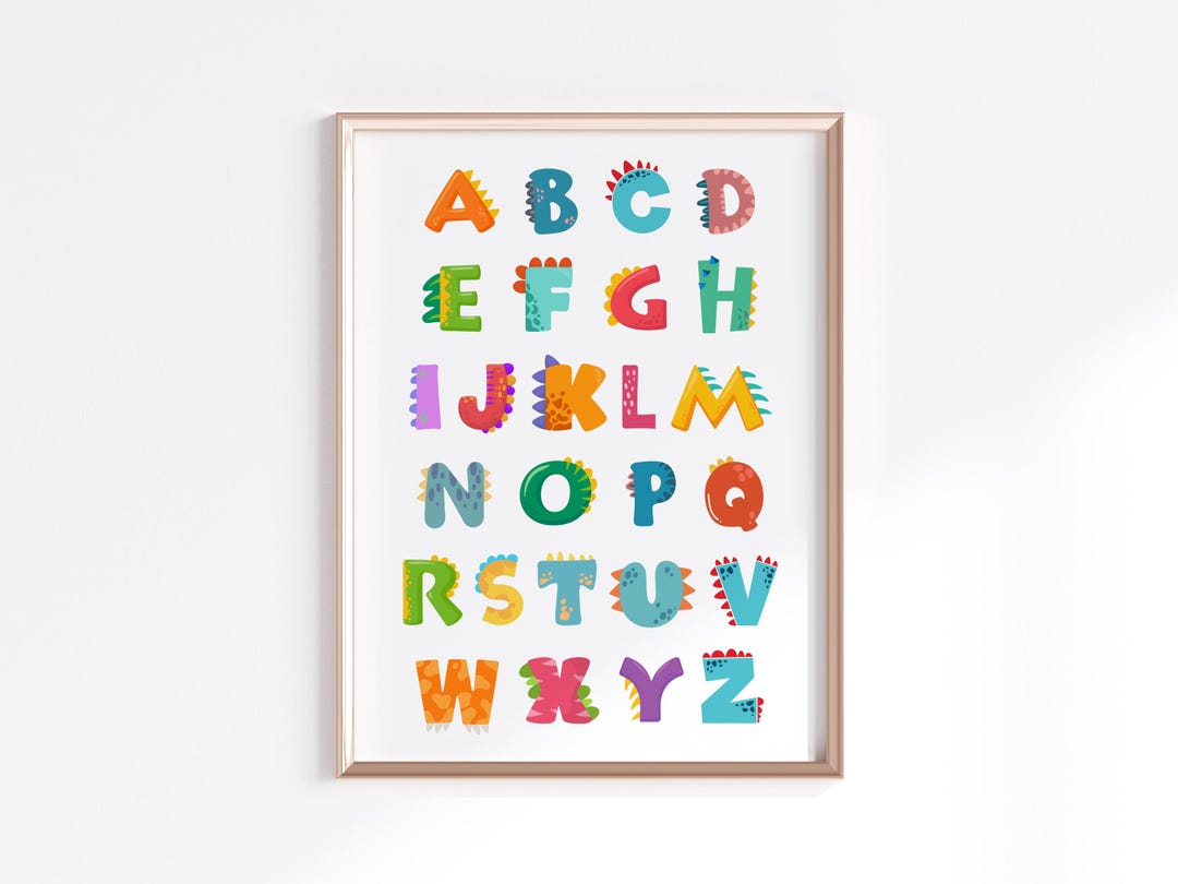 Dinosaur Alphabet Printable Wall Art for Kids Room – Dino ABC Letters ...