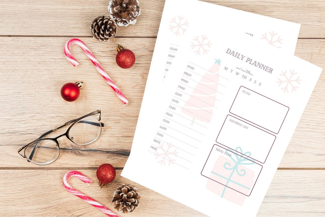Christmas Themed Printable Daily Planner Set 5 Different - Etsy