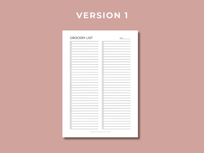 Grocery List Printable Template Food Planner Grocery - Etsy