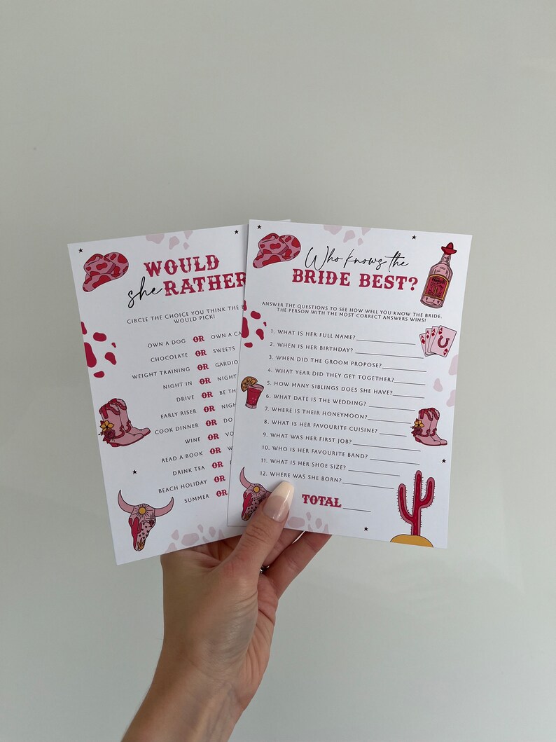 Hen Party Games Who Knows the Bride Best Last Rodeo Hen - Etsy
