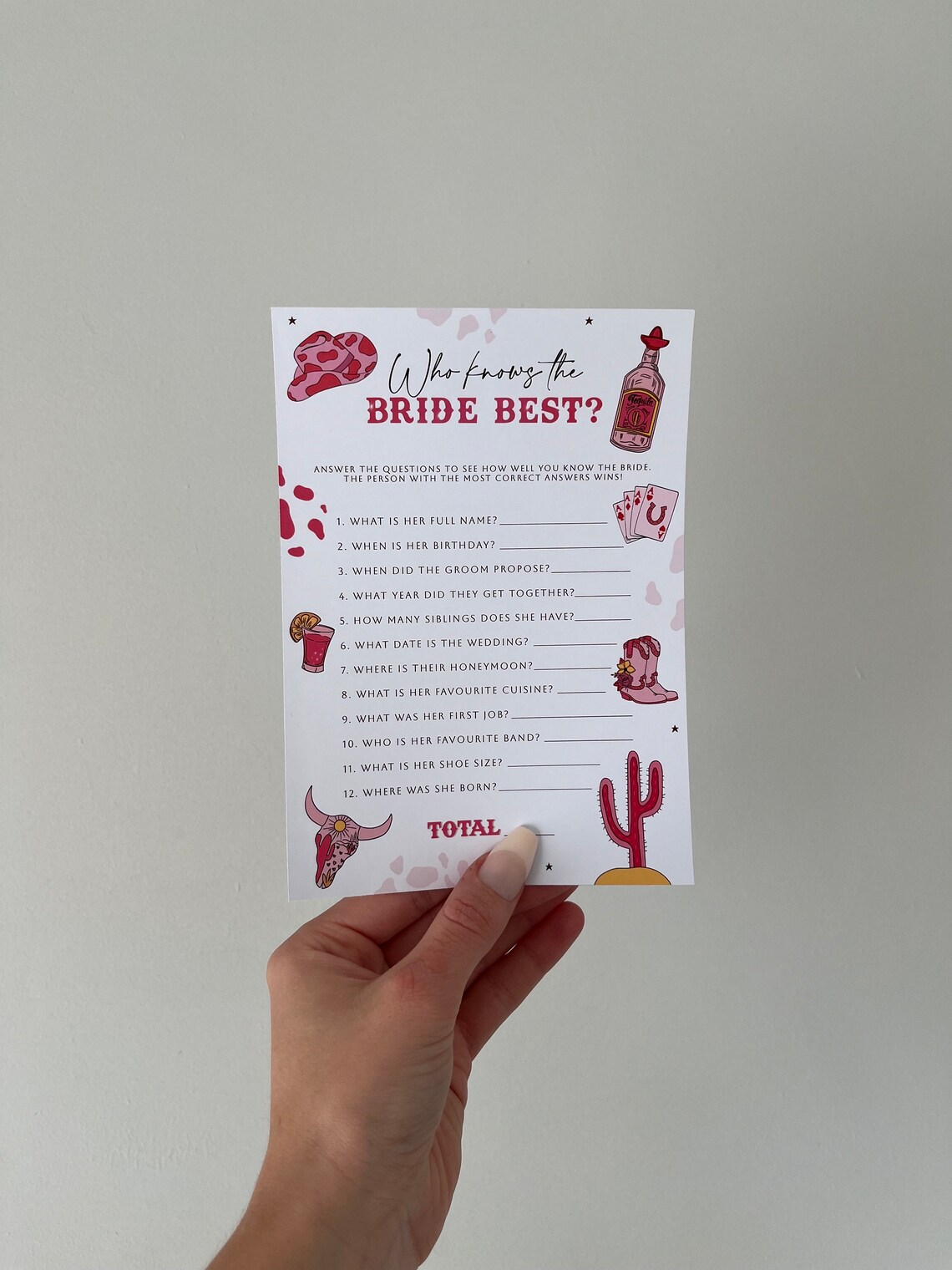 Hen Party Games Who Knows the Bride Best Last Rodeo Hen - Etsy