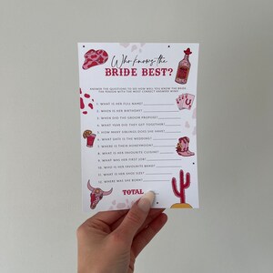 Hen Party Games, Who Knows the Bride Best, Last Rodeo Hen Party ...