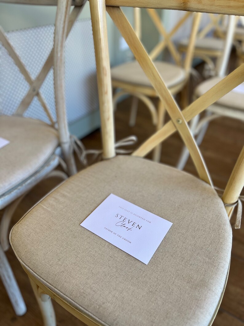 Ceremony Name Tags, Wedding Seat Reservation, Custom Tags, Personalised ...