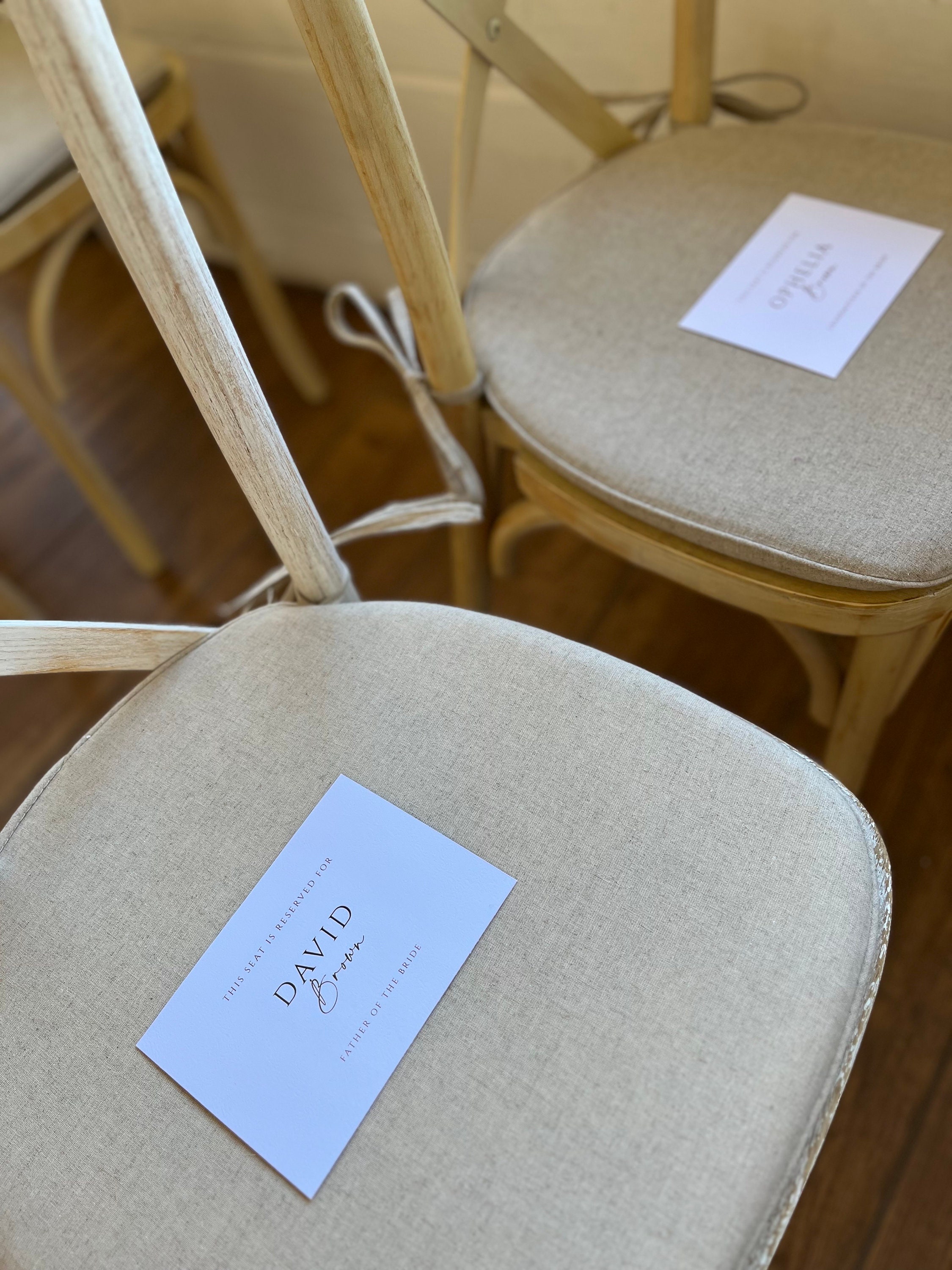 Ceremony Name Tags, Wedding Seat Reservation, Custom Tags, Personalised ...