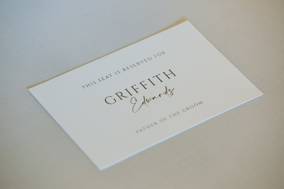 Ceremony Name Tags, Wedding Seat Reservation, Custom Tags, Personalised ...