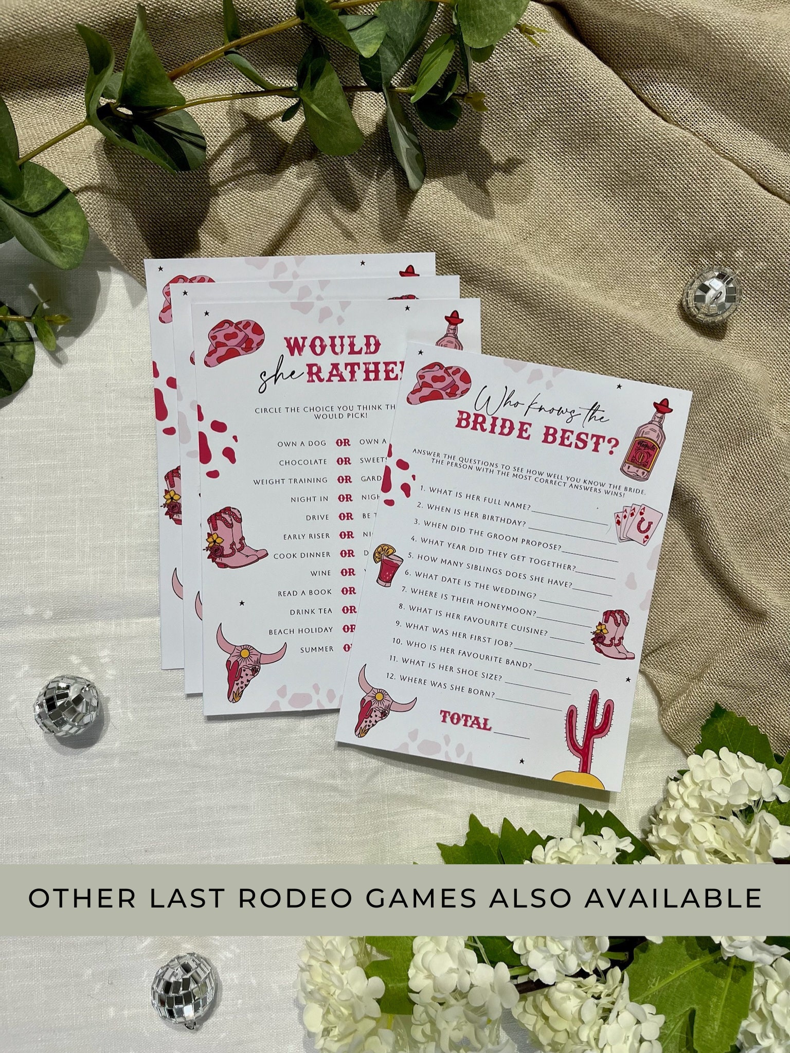 Hen Party Games, Who Knows the Bride Best, Last Rodeo Hen Party ...
