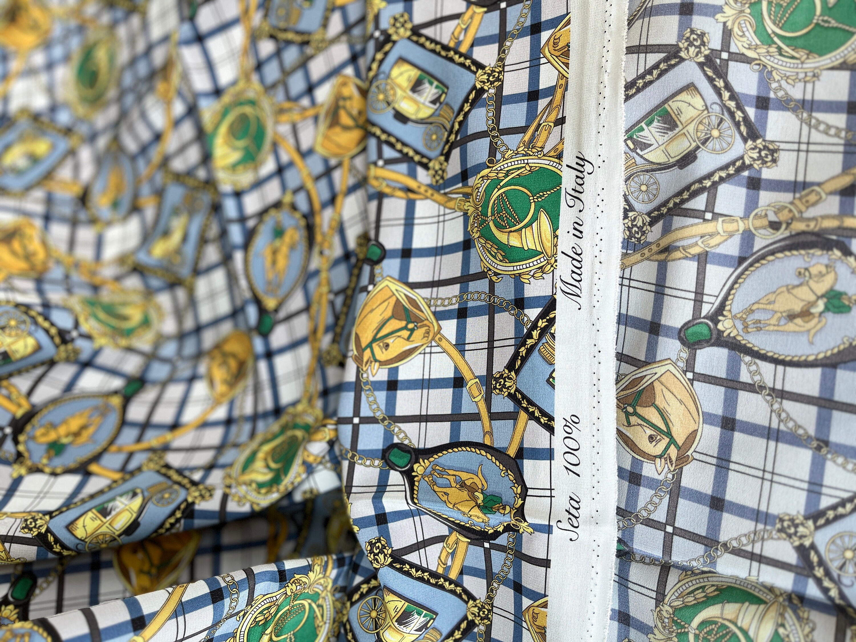 Original Stock Silk 100% Italian Fabric Designer Print - Etsy