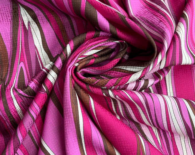 Silk 100% Italian Fabric Designer Print High Quality Material - Etsy
