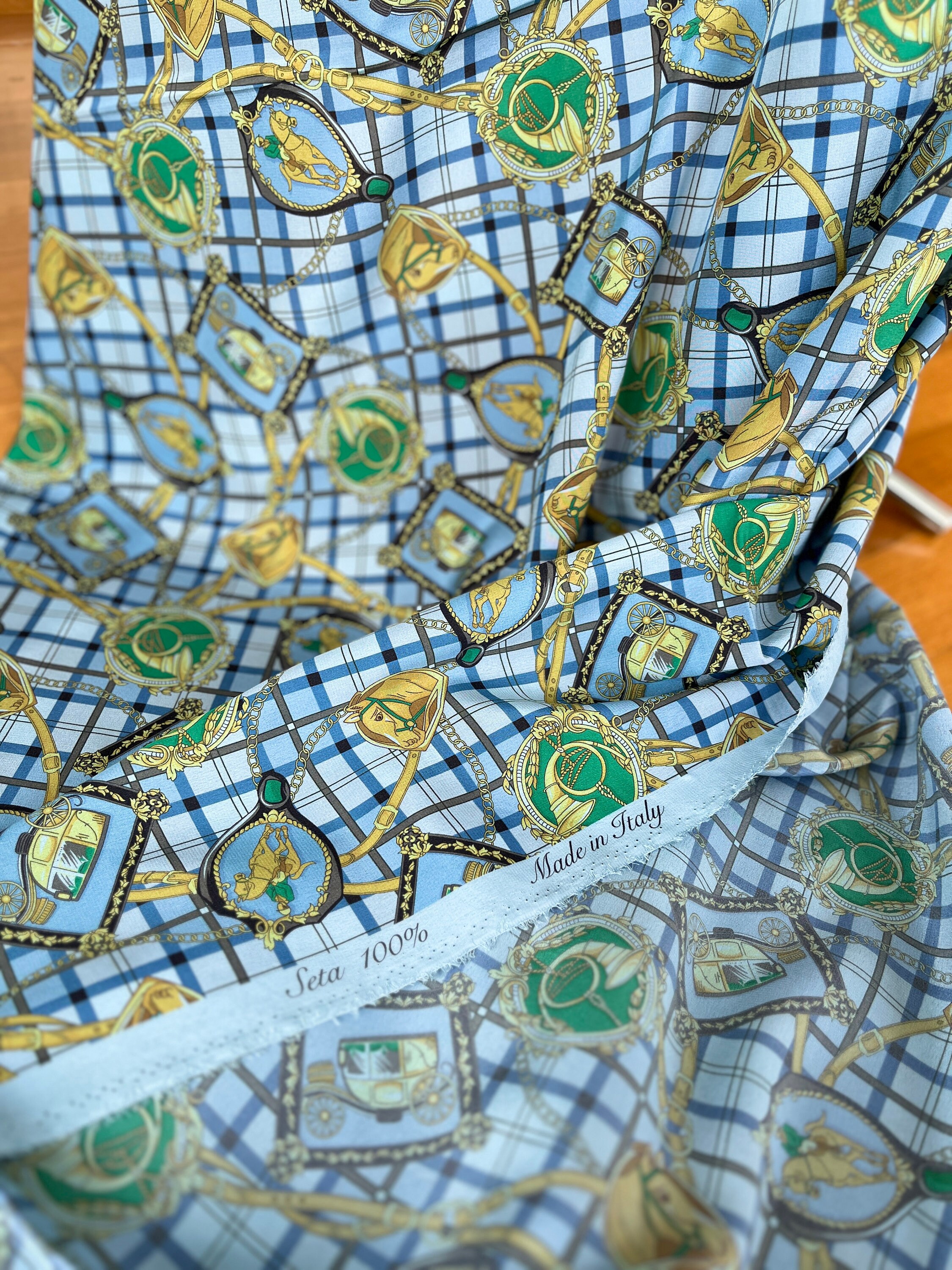 Original Stock Silk 100% Italian Fabric Designer Print - Etsy