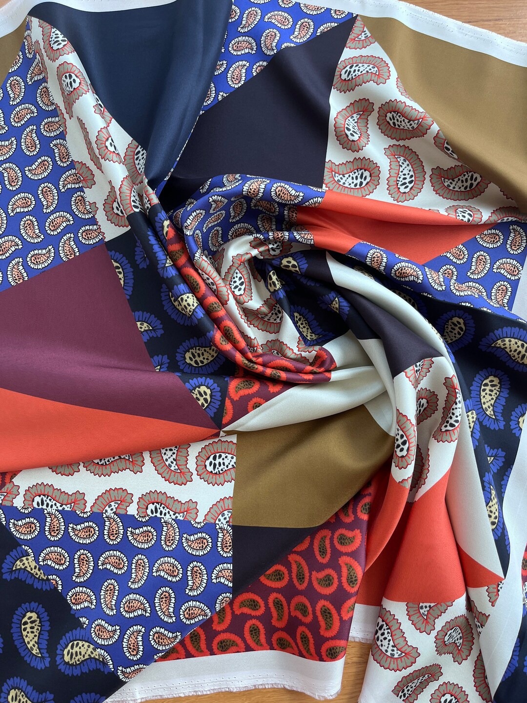 Silk 100% Italian Fabric Designer Print Panel 9090cm Price for One ...