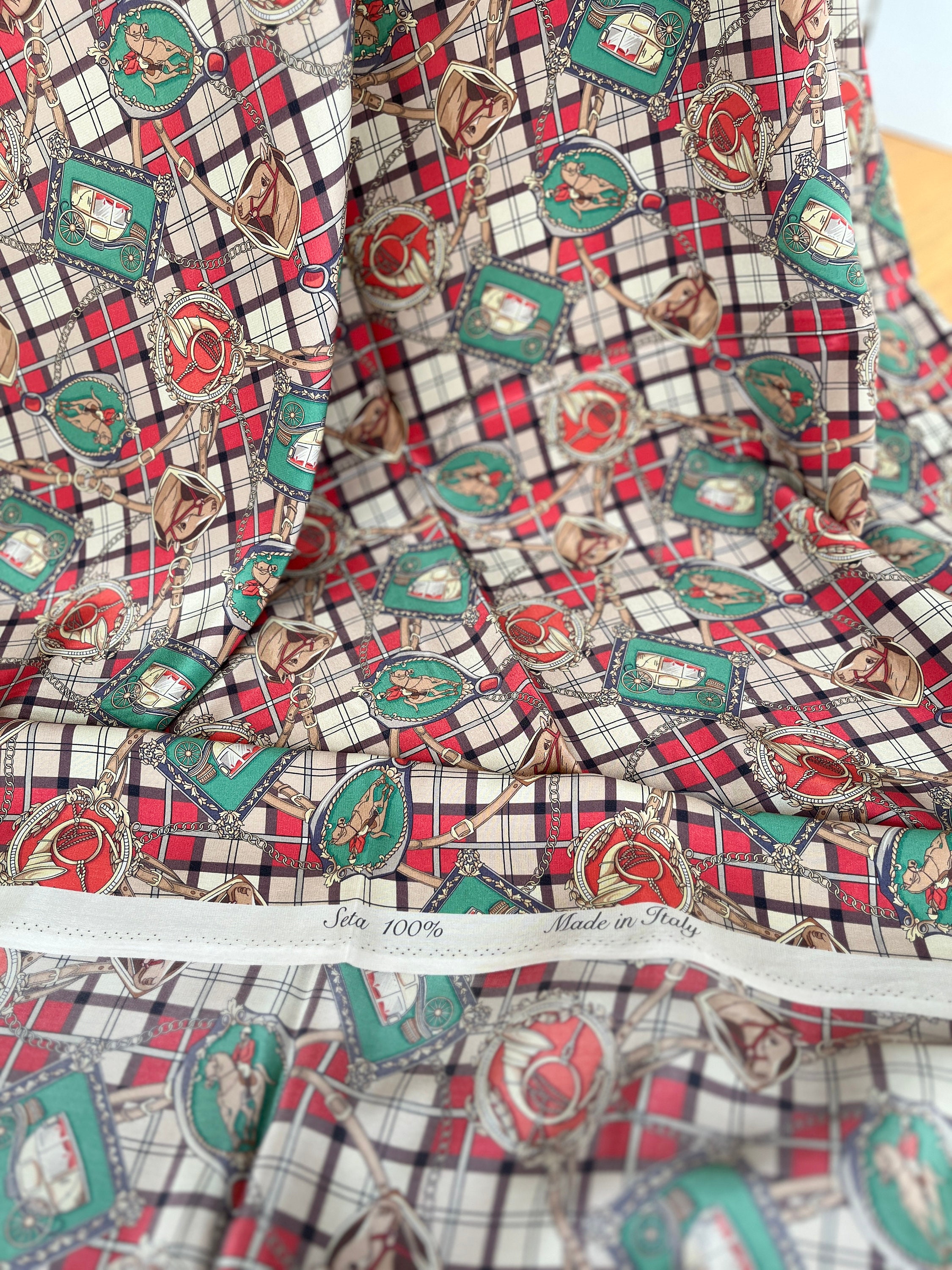 Original Stock Silk 100% Italian Fabric Designer Print - Etsy