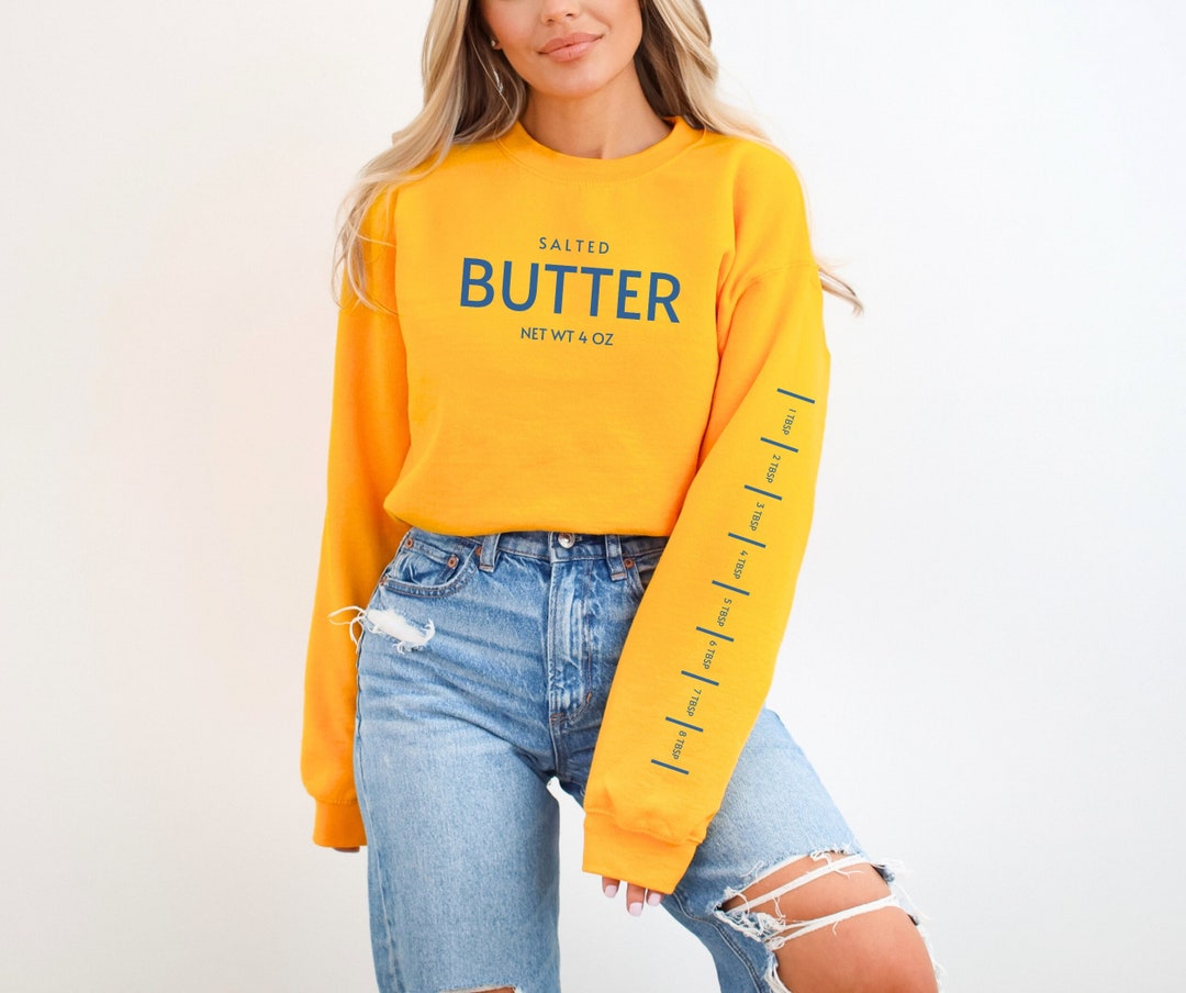 Butter Sweatshirt With Sleeve Print, Baking Shirt for Women, Gift for ...