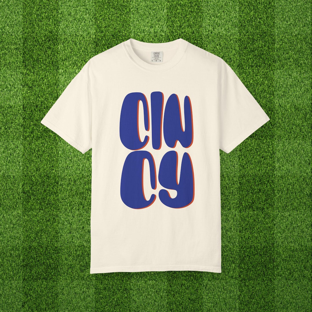Retro Vibes Cincy Orange and Blue Match Day Unisex Garment-dyed T-shirt ...