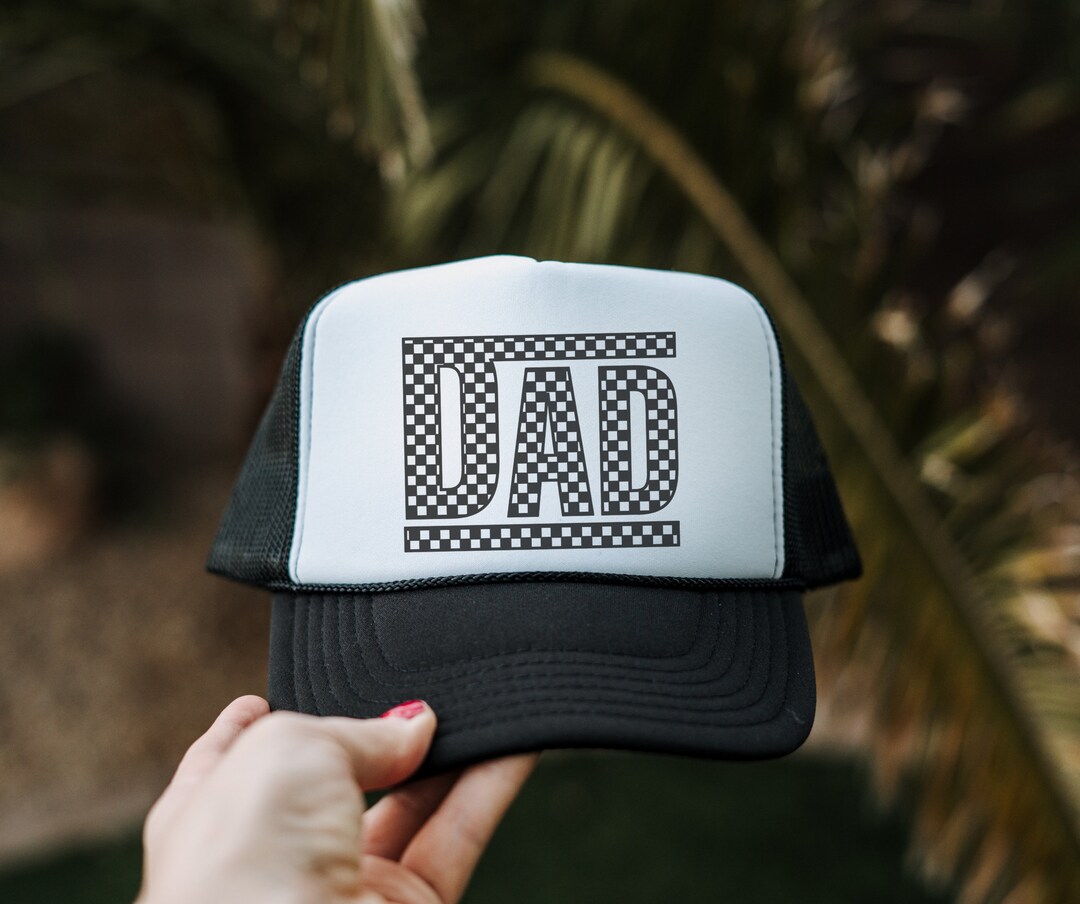 Checkered Dad Trucker Style Hat, Dad Trucker Hat, Trendy Family ...
