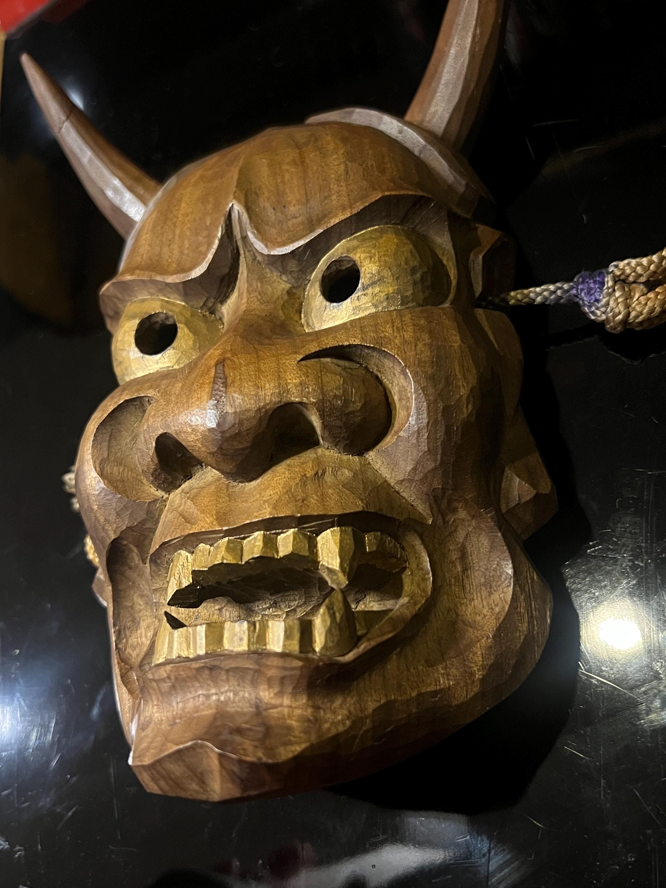 Vintage Japanese Hand Carved Hannya Mask - Etsy