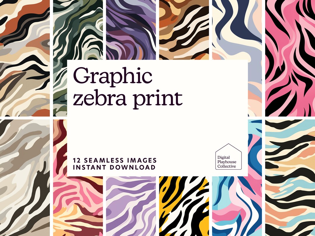 Animal Digital Paper Zebra Seamless Pattern, Printable Scrapbook Paper ...